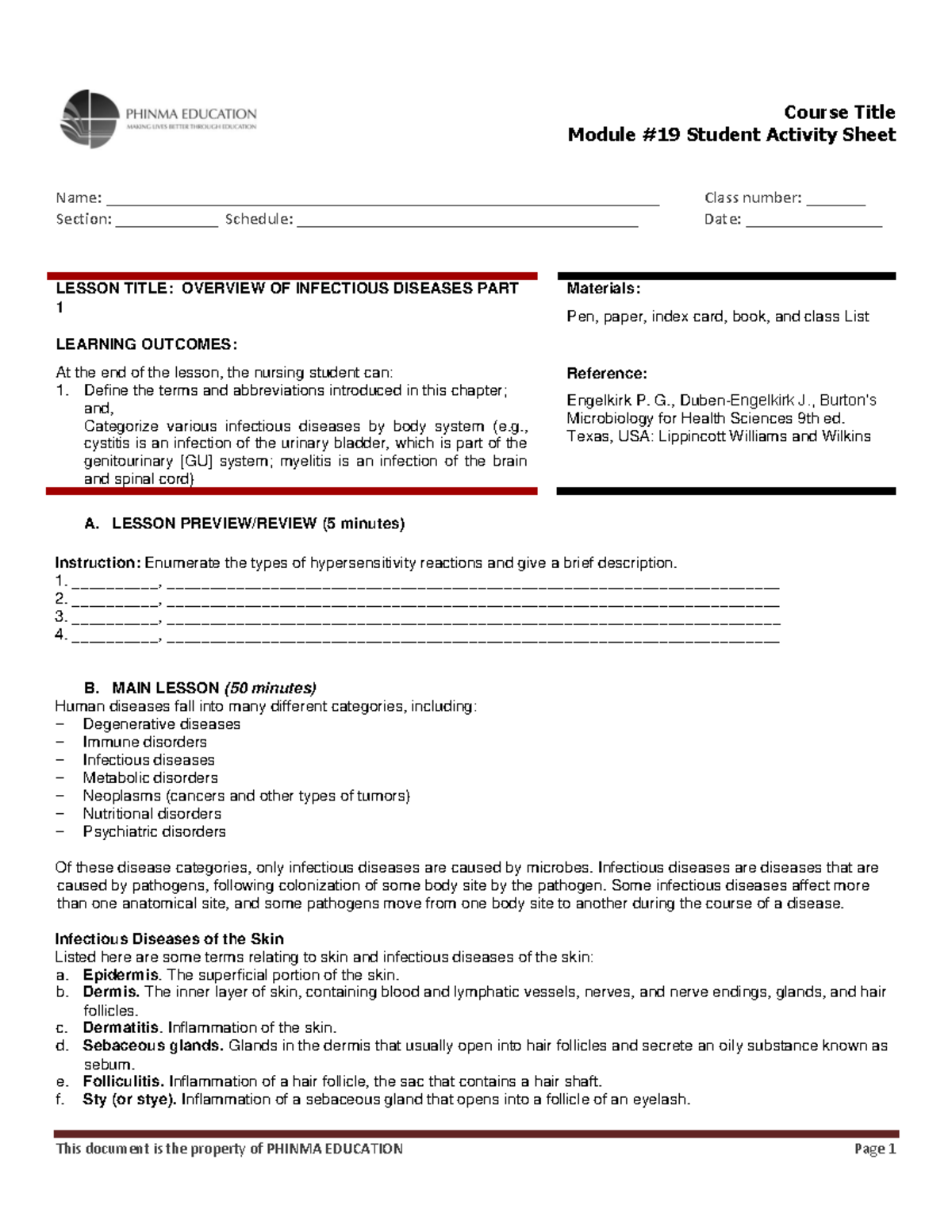HES007 Lec Session 19 SAS - Module #19 Student Activity Sheet Name ...