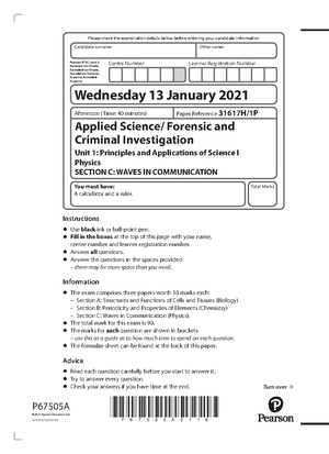 BTEC Applied Science Unit 3: Review of January 2023 Past Exam Papers ...