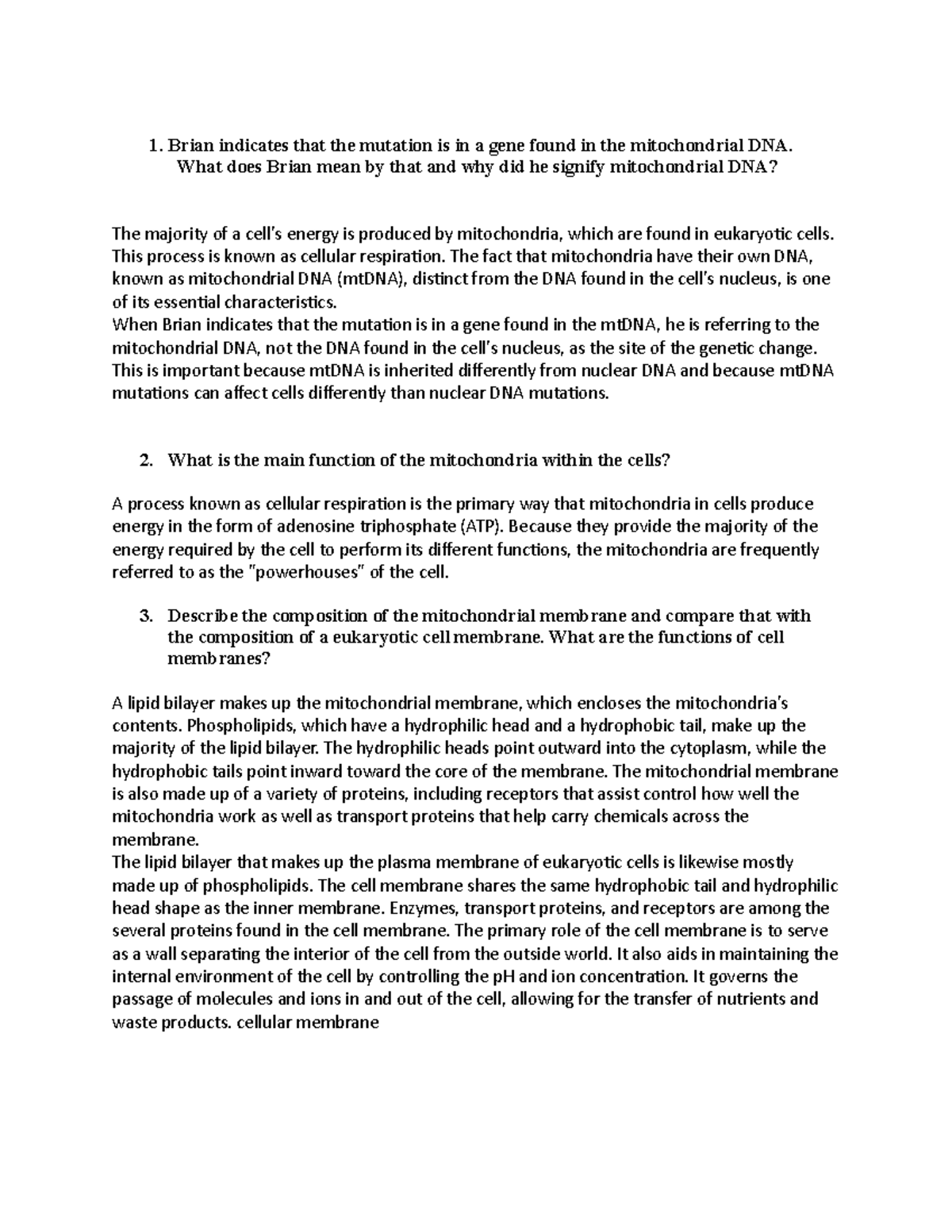 Case study week 3 example - Brian indicates that the mutation is in a ...