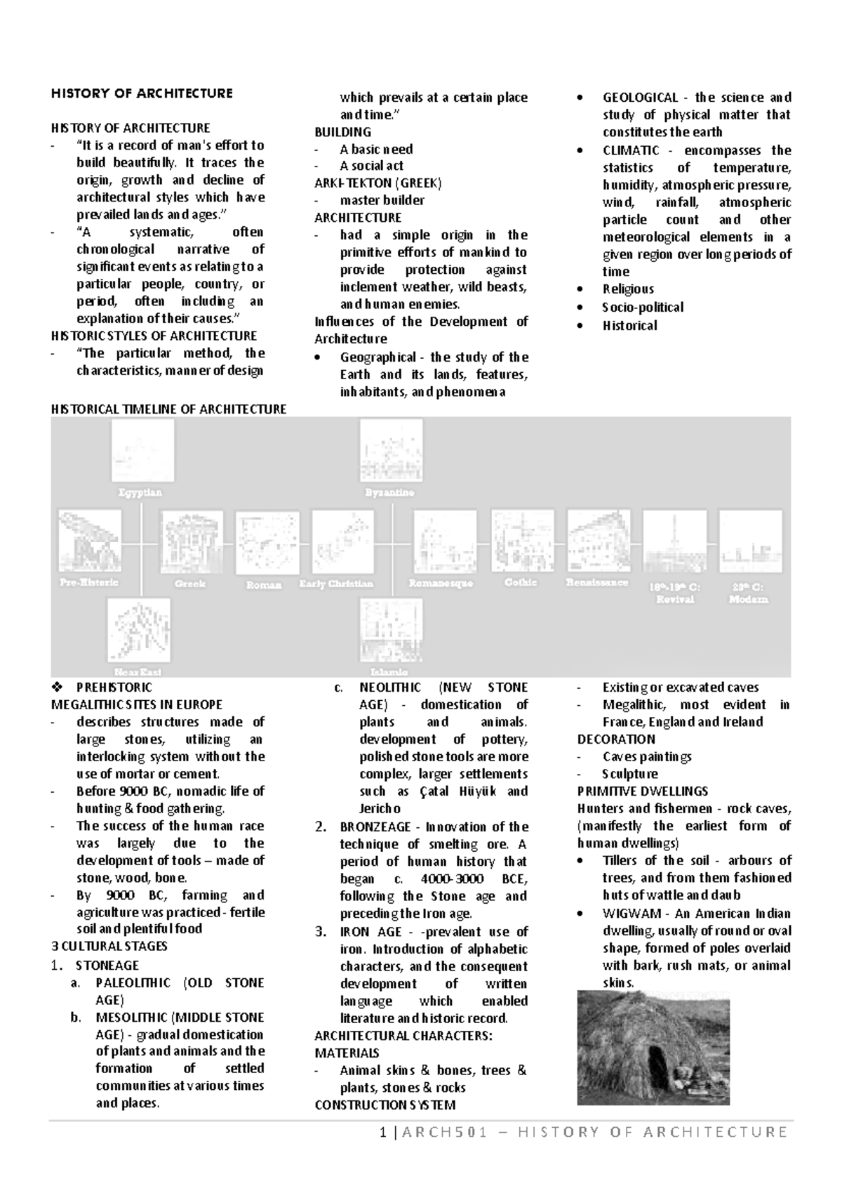 ARCH501 Final Exam Notes: Key Concepts in Architecture History - Studocu