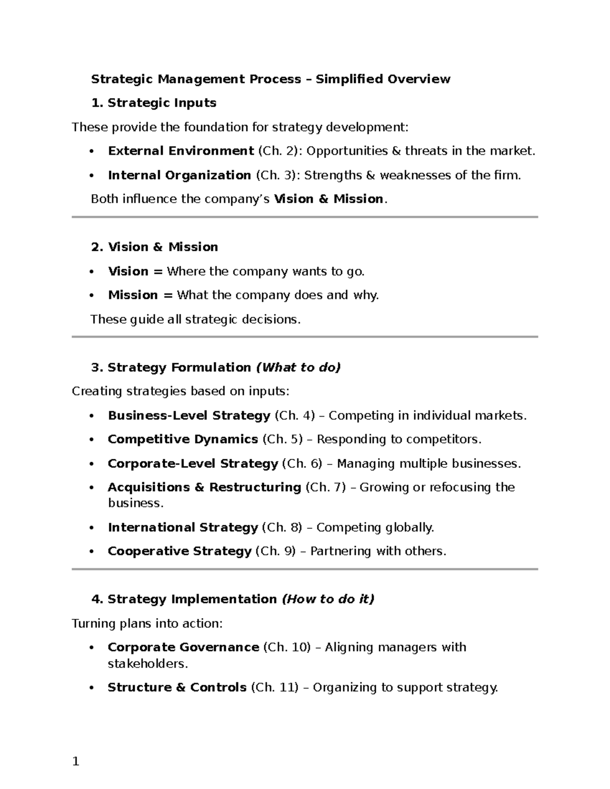 Strategic Management Process Overview: Key Concepts & Models (EEEFFFF) - Studocu