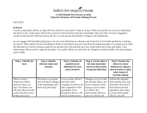 CJ 230 Project 1 - hope it helps. - Southern New Hampshire University ...