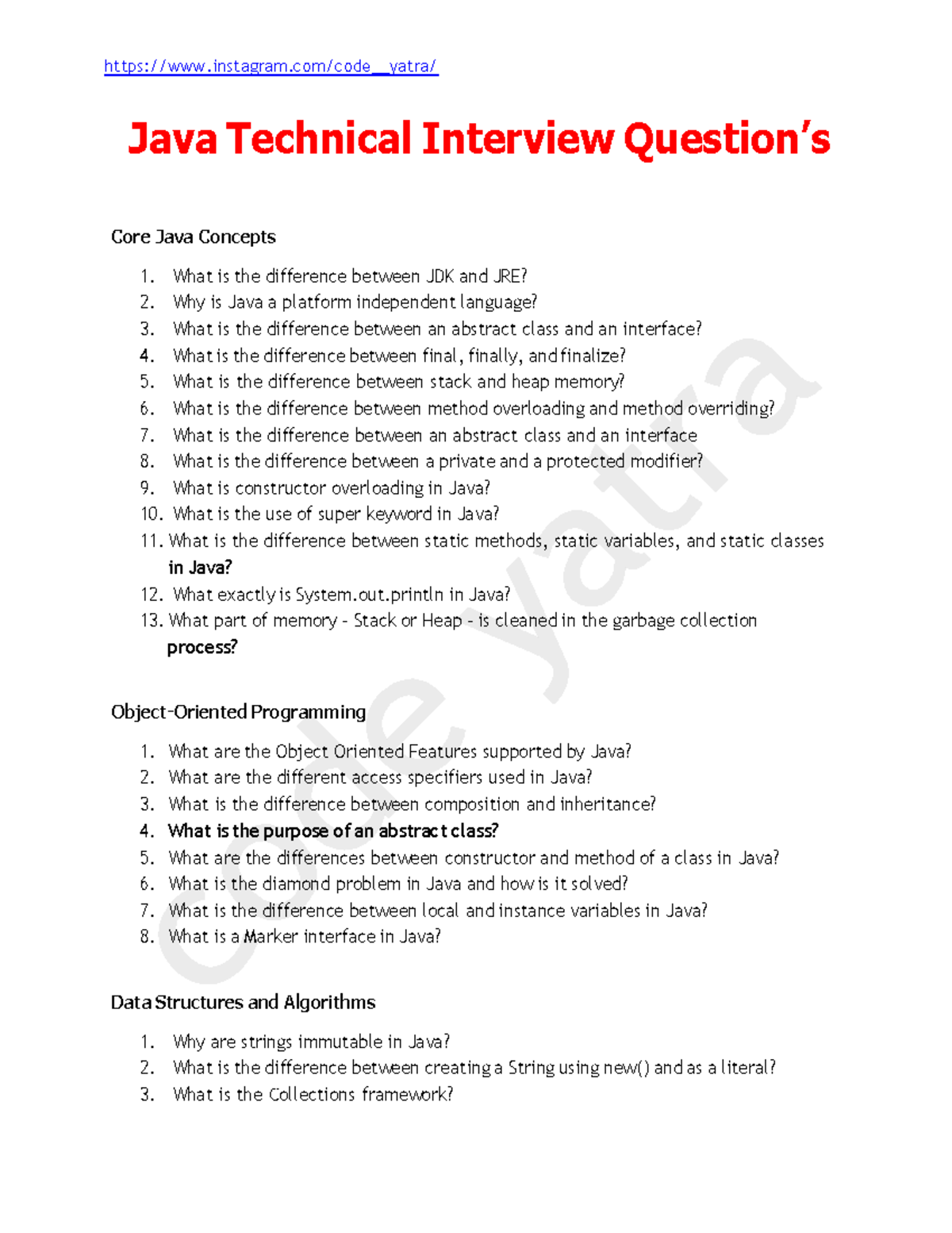 👩‍🎓Java Technical Interview questions🪄 - Java Technical Interview Question’s Core Java Concepts ...