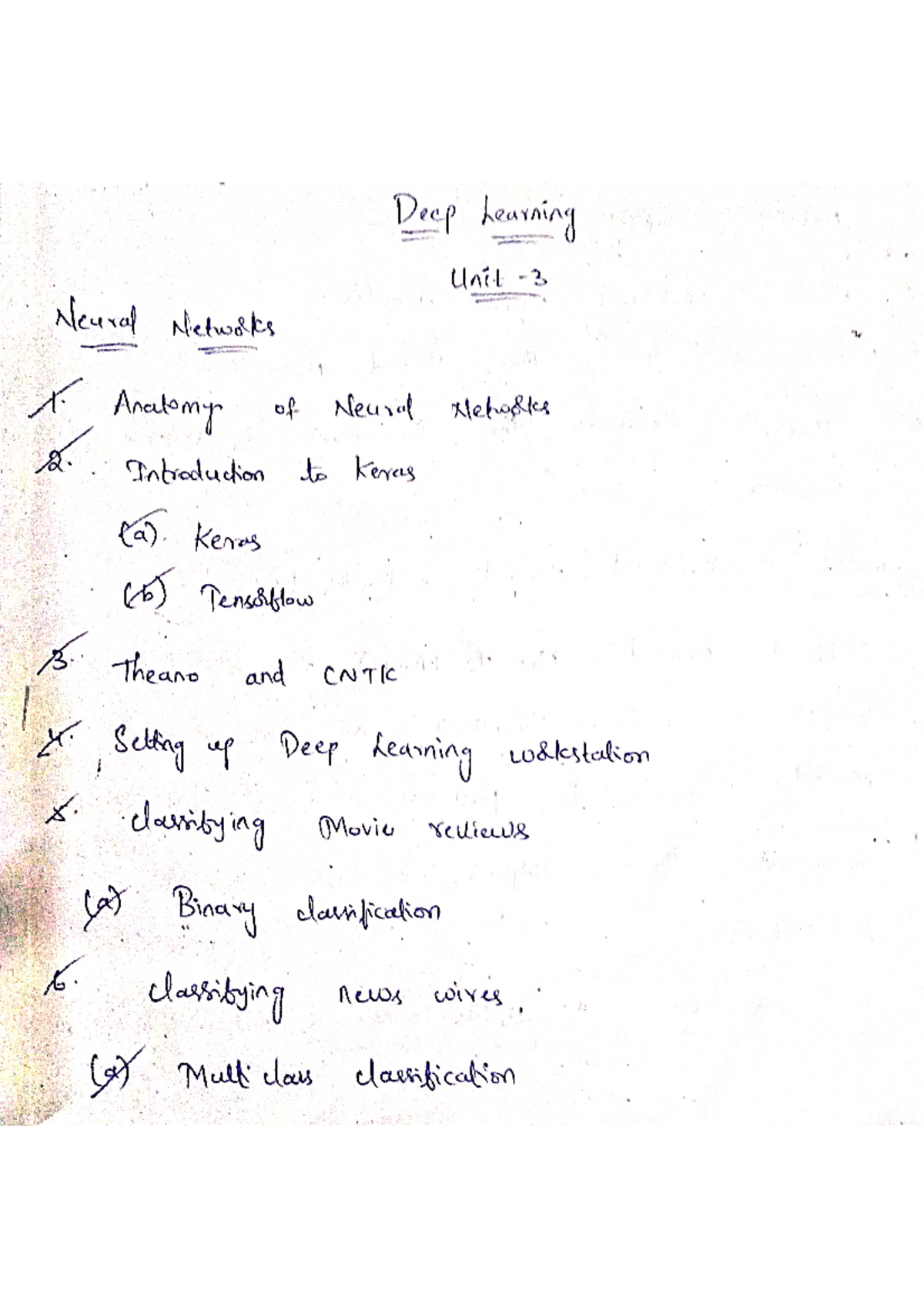 R20 Deep Learning - Unit 3: Neural Networks & Keras Overview - Studocu