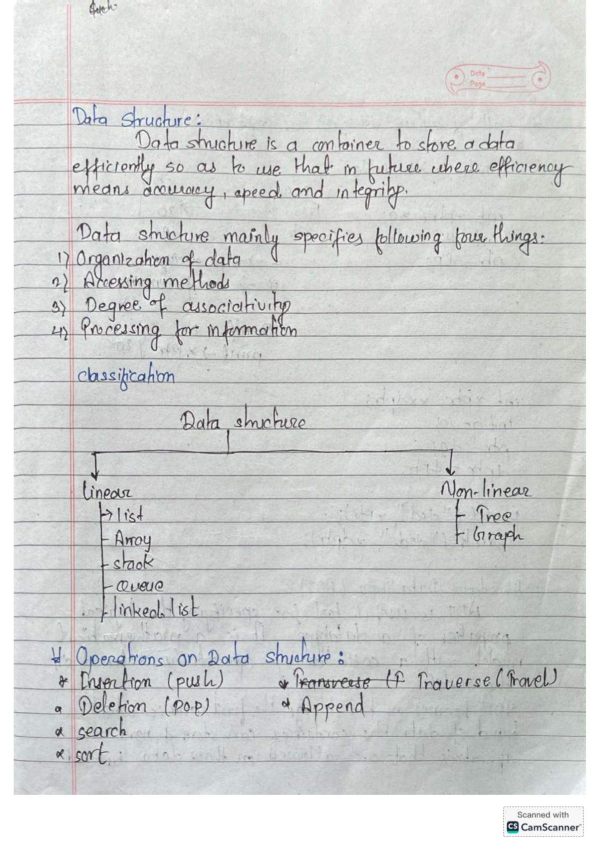 Data Structures and Algorithms: Important Concepts and Notes - Studocu