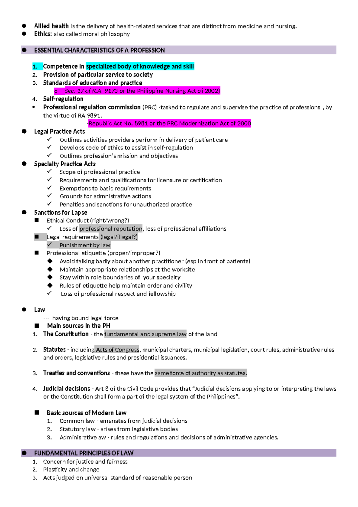 Bioethics-Finals - notes review - Allied health is the delivery of ...