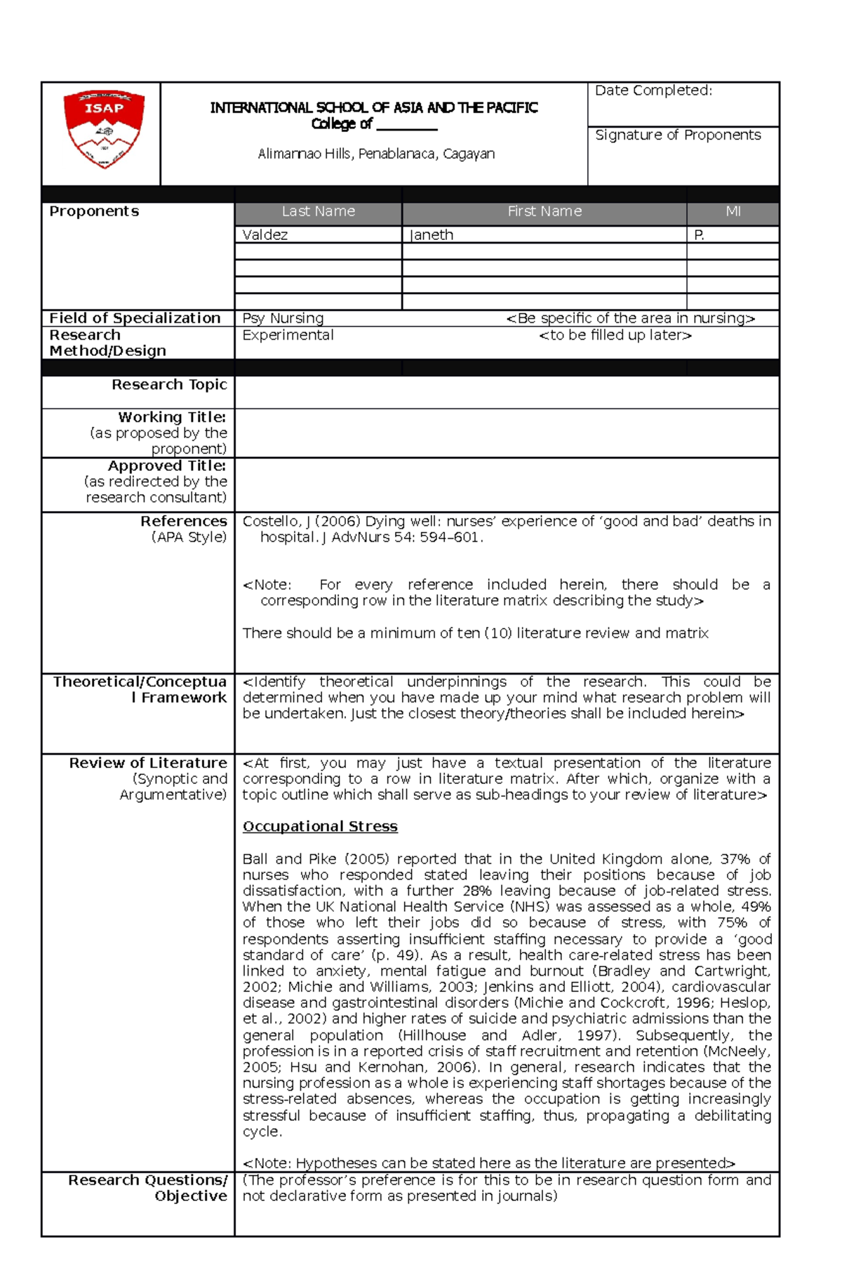 Psy Nursing Research Capsule: Social Support & Occupational Stress ...