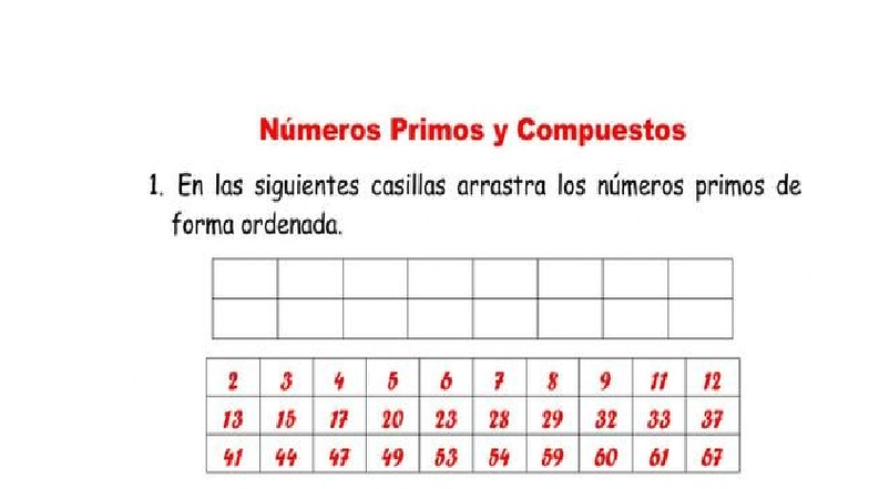 Números Primos y Compuestos: Ejercicios y Criterios de Divisibilidad ...