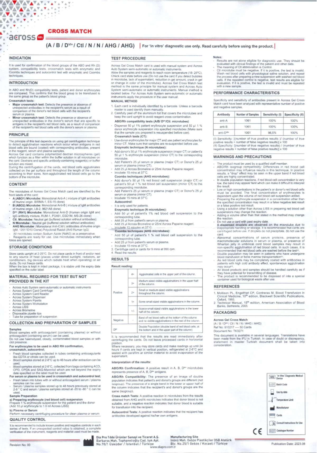 CROSS MATCH Test Procedure and Evaluation - IVD Ref: 810217 - Studocu
