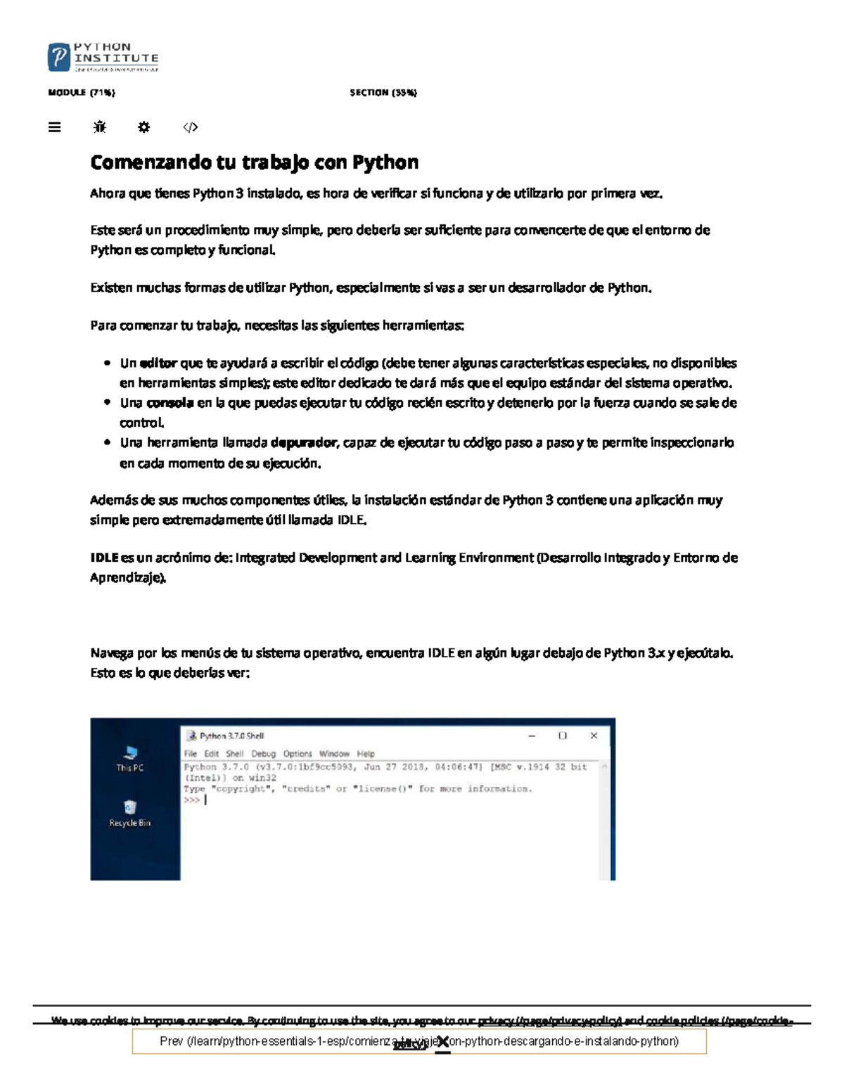 Edube Interactive 1.2.1.3 Introducción a Python 3 y Herramientas - Studocu