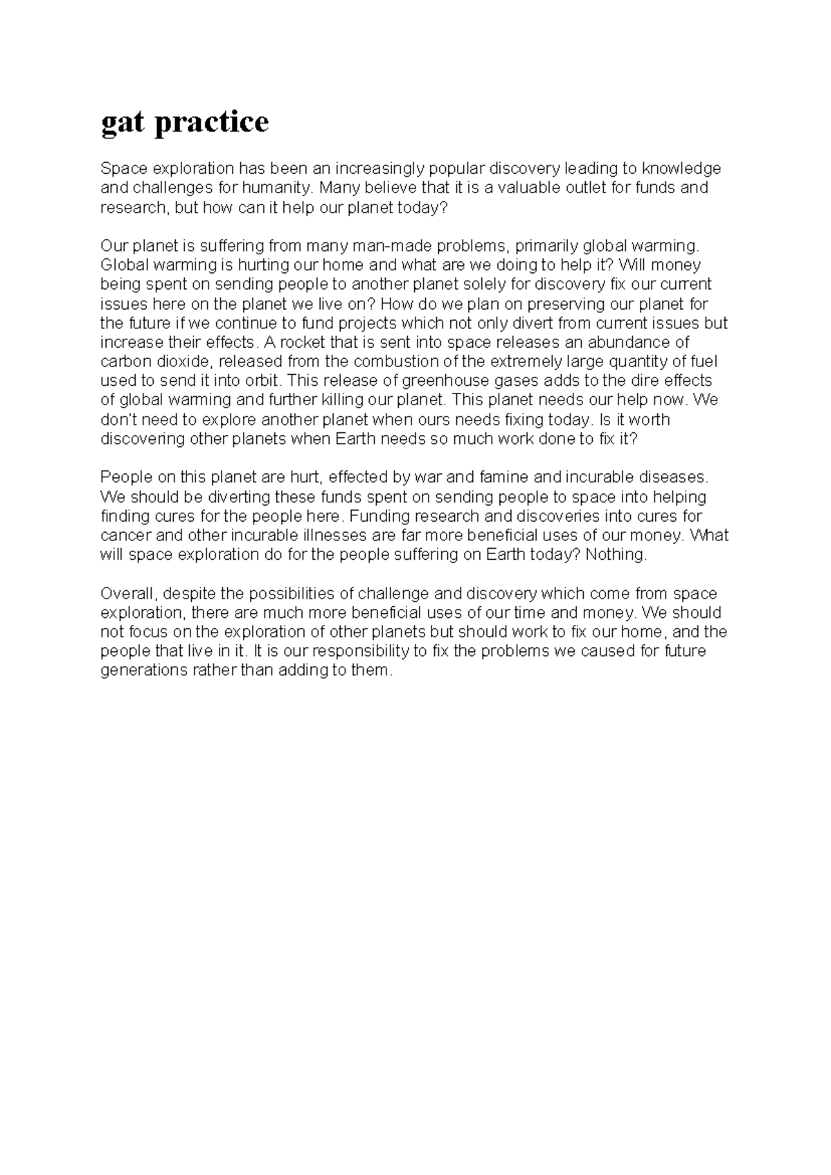 practice got general achievement task (gat) for 2024 writing section of ...