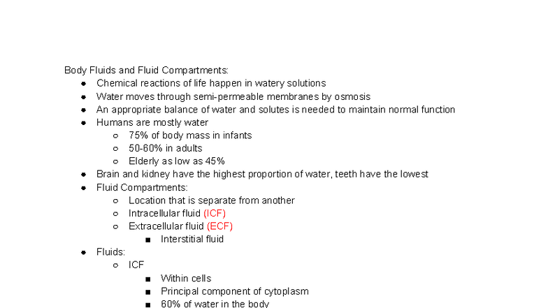 Body Fluids and Electrolyte Balance: Concepts & Disorders (BIO 101 ...