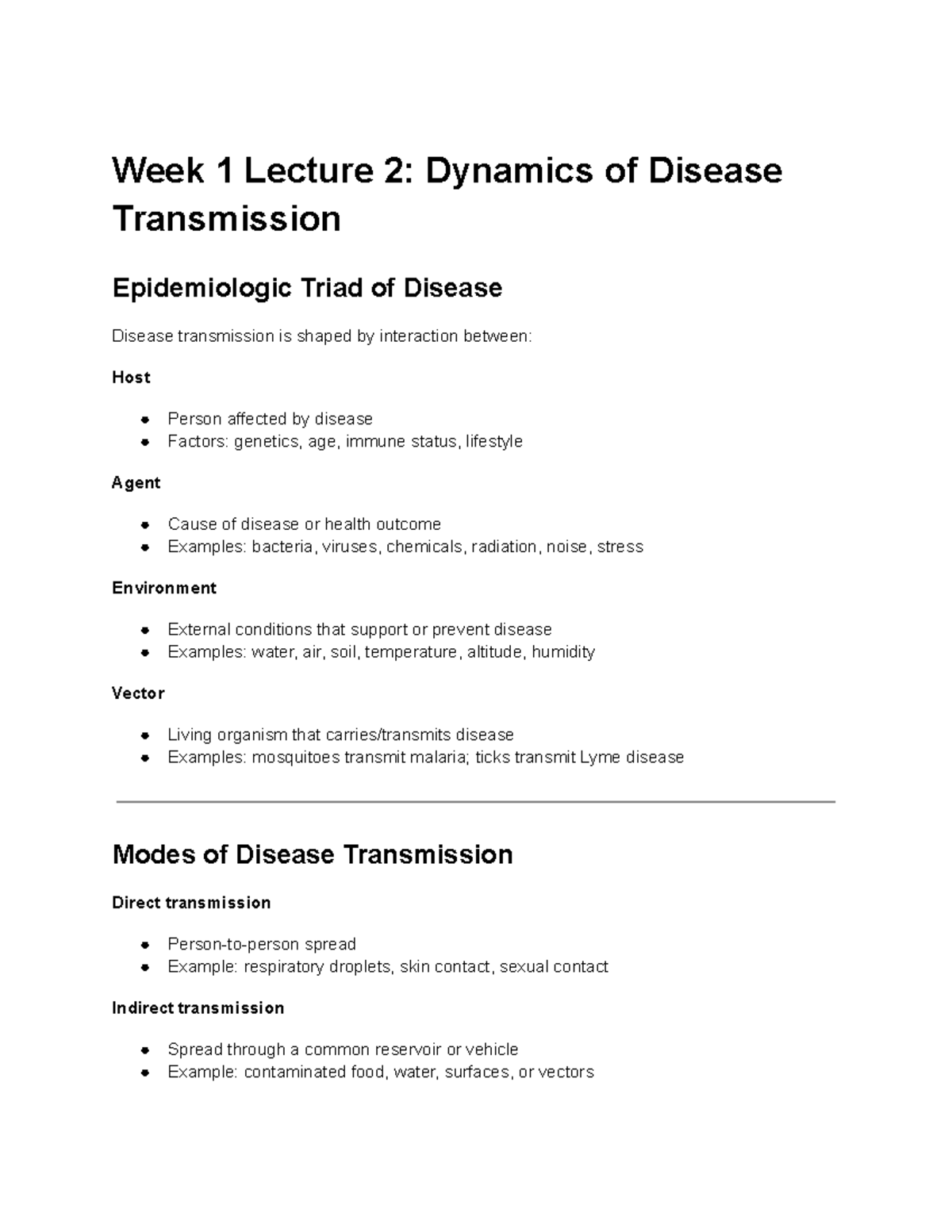 Week 1 Lecture 2: Dynamics of Disease Transmission in Epidemiology ...