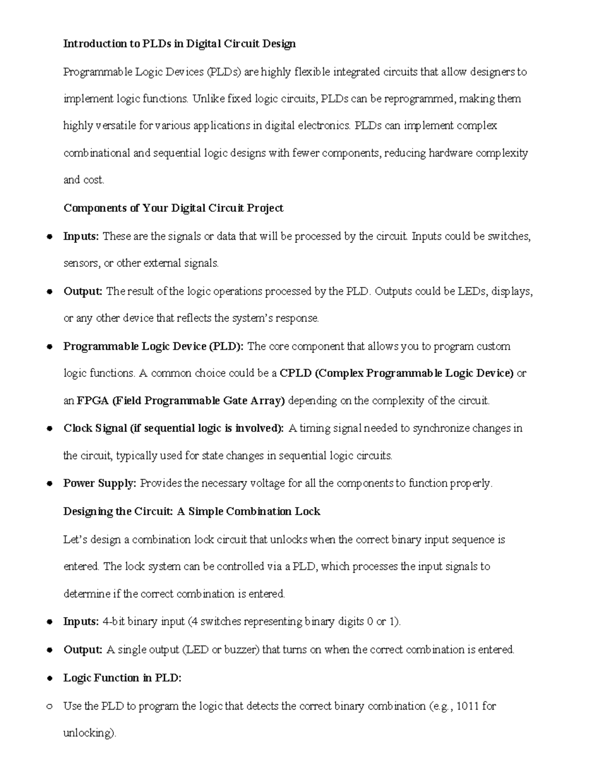 Digital Circuit Design with PLDs: Assignment Activity Unit 5 CS 1105-01 - Studocu