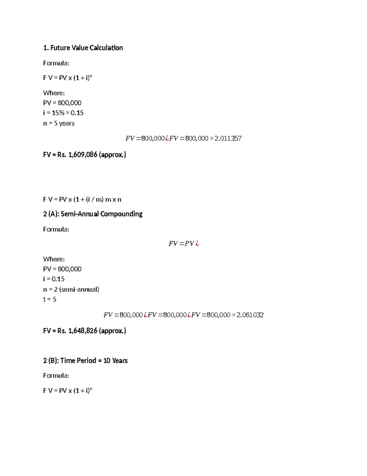 MGT201 Assignment: Future Value Calculations and Formulas - Studocu
