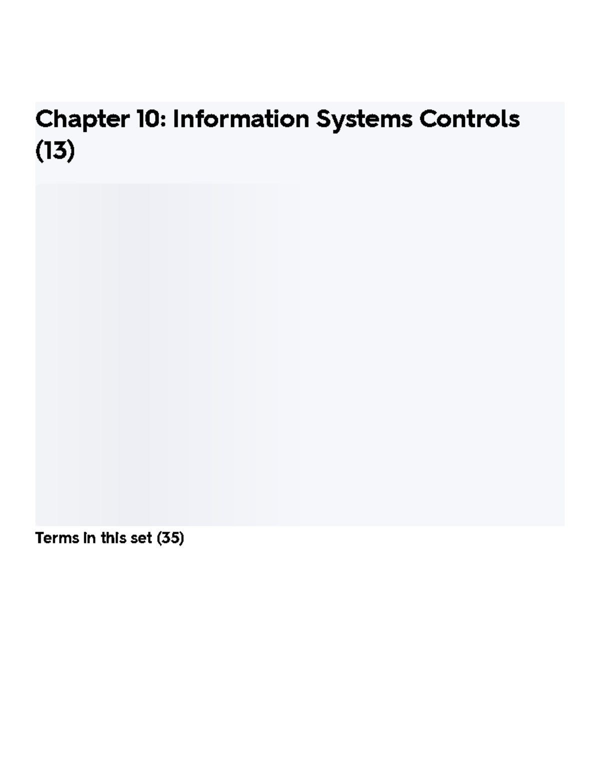 Chapter 10: Flashcards on Information Systems Controls (ISYS 13) - Studocu