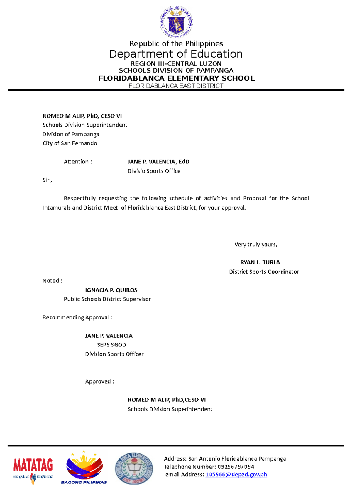 Proposal for 2023 Intramurals & District Meet - Floridablanca East Dist ...