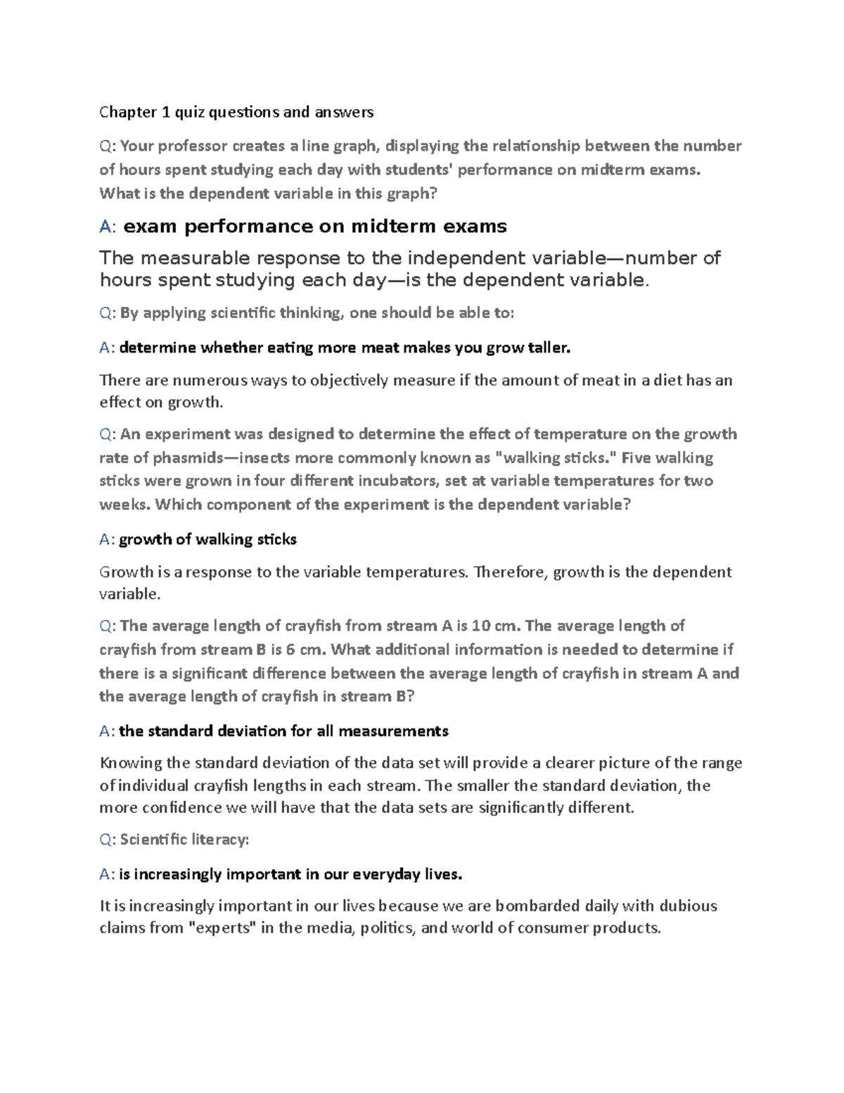 Chapter 1 quiz questions and answers - Chapter 1 quiz questions and ...
