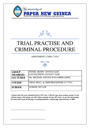 [Solved] What is double jeopardy in PNG context - Trial Practice and ...
