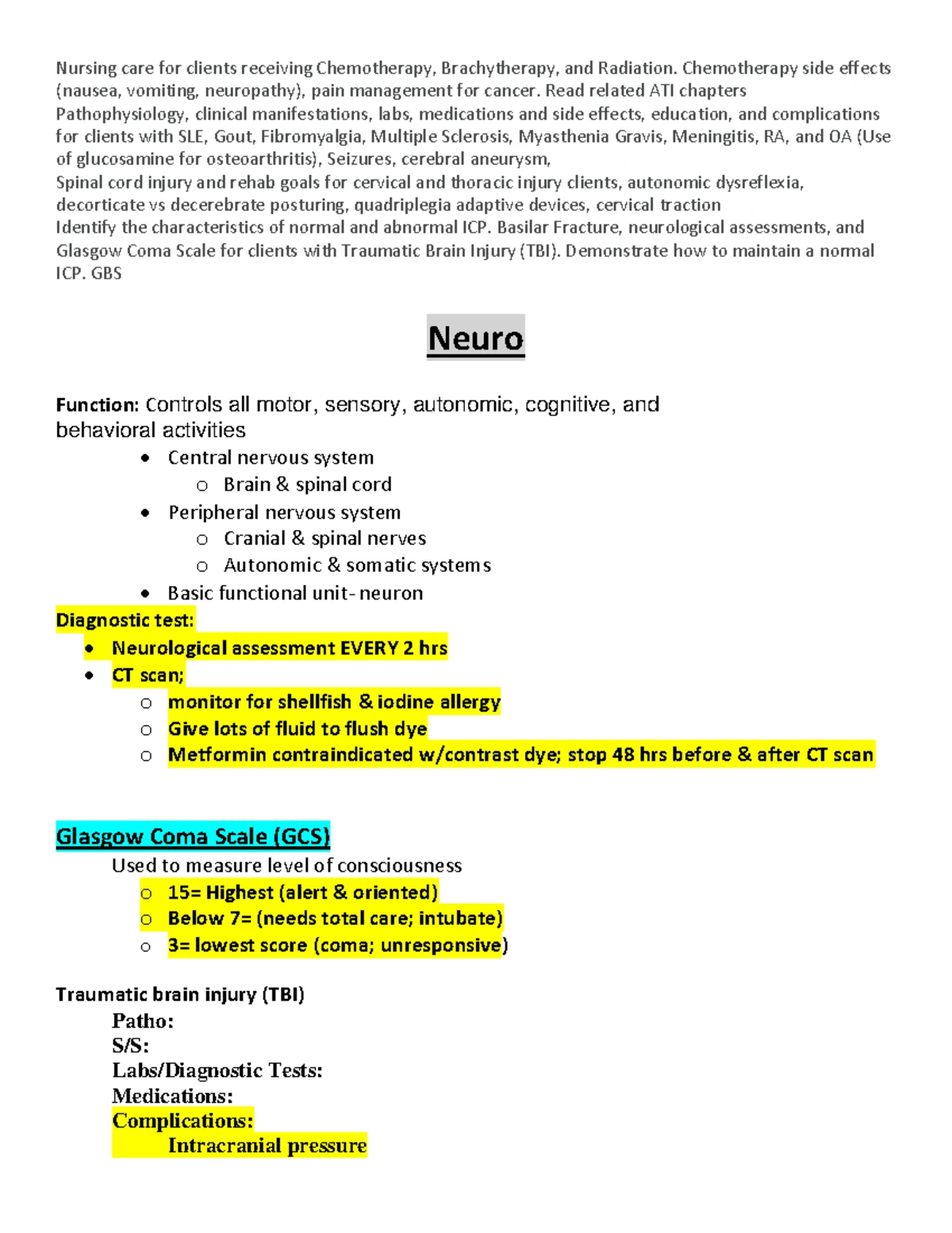 ATI MED SURG Cardiovascular Care Plan and Post-Procedure Nursing ...
