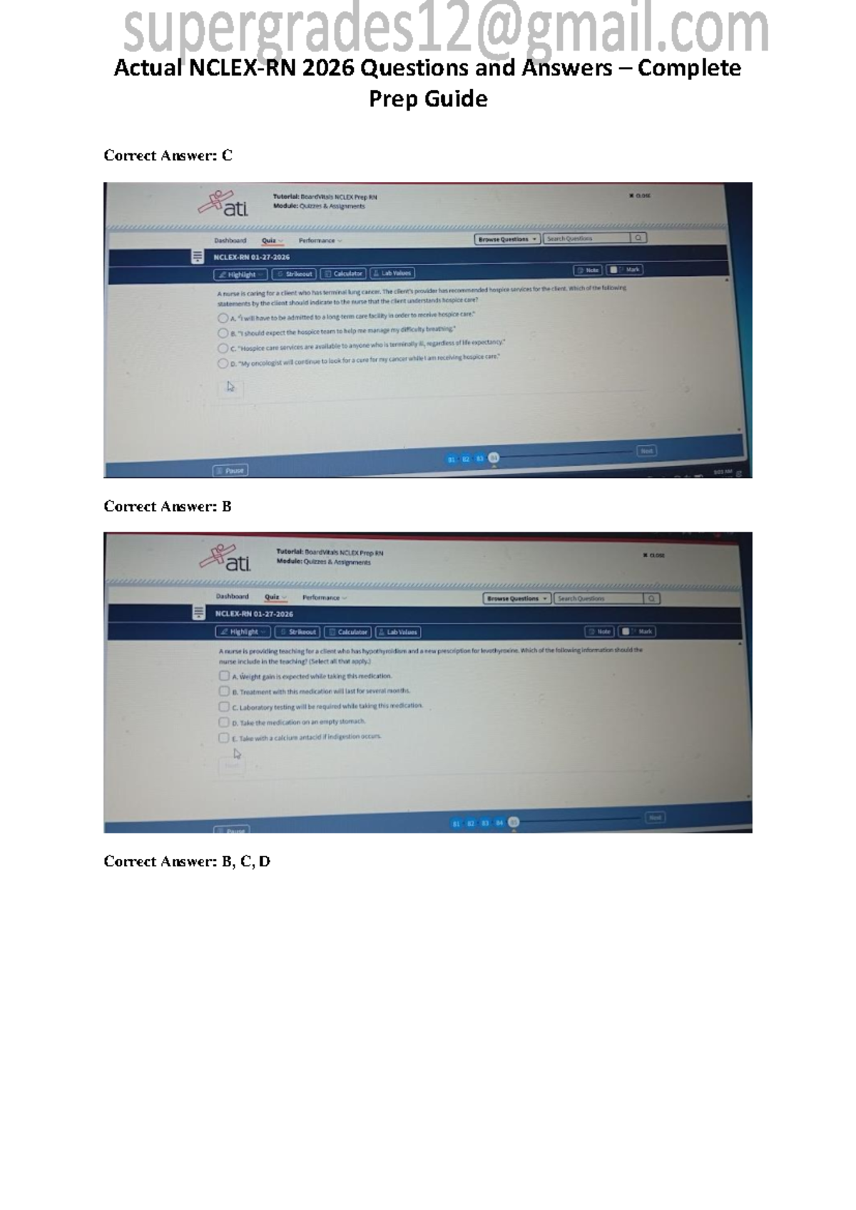 Actual NCLEX-RN 2026 Questions and Answers – Complete Prep Guide - Studocu
