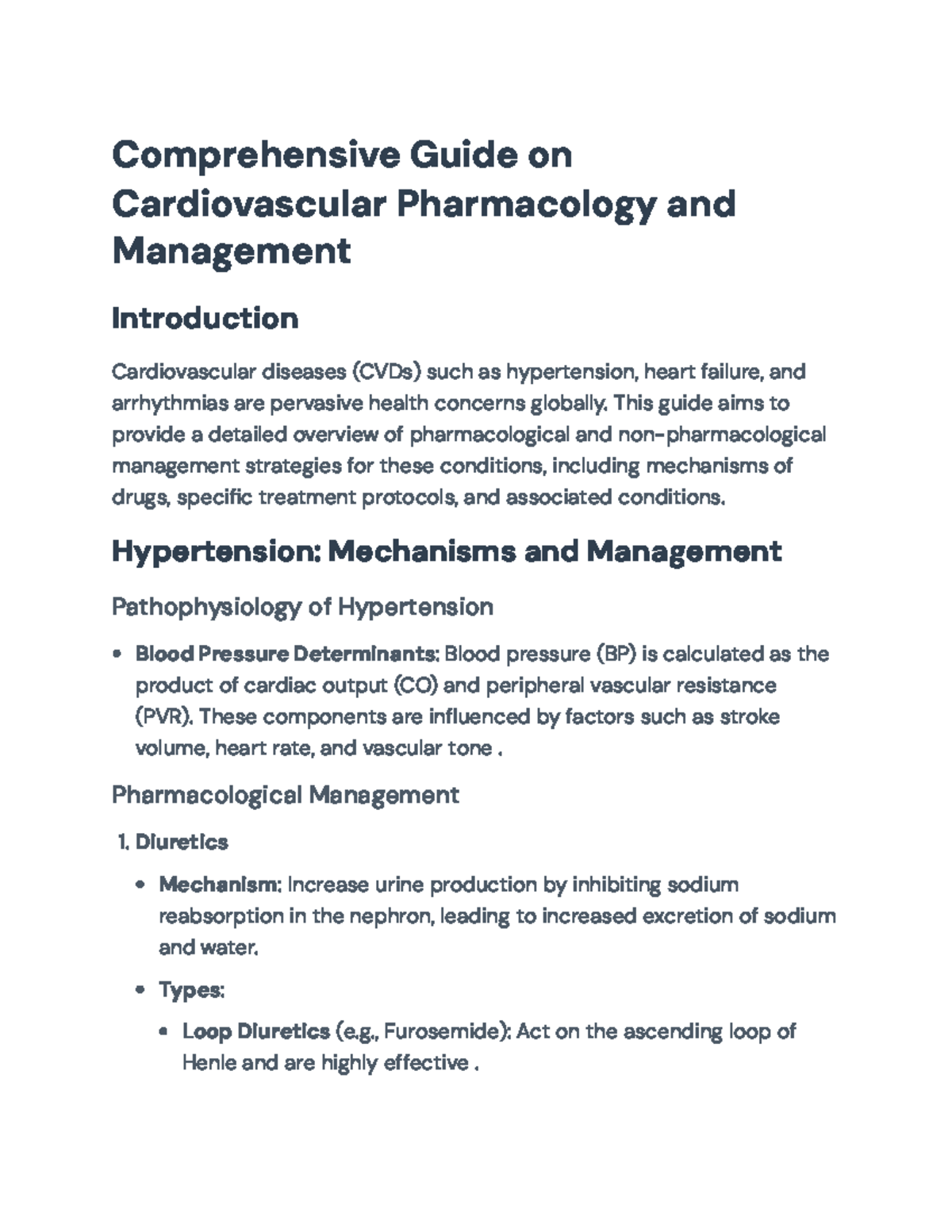 Comprehensive Guide to Cardiovascular Pharmacology and Management ...