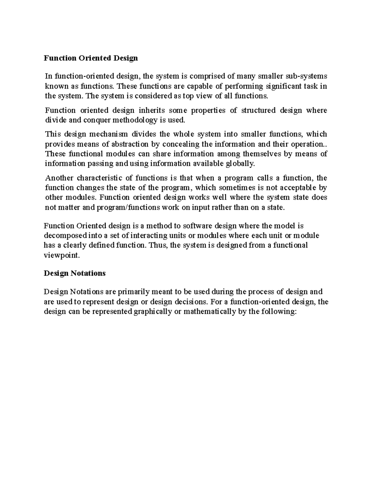 Function Oriented Design Notes - Unit 1 Overview - Studocu