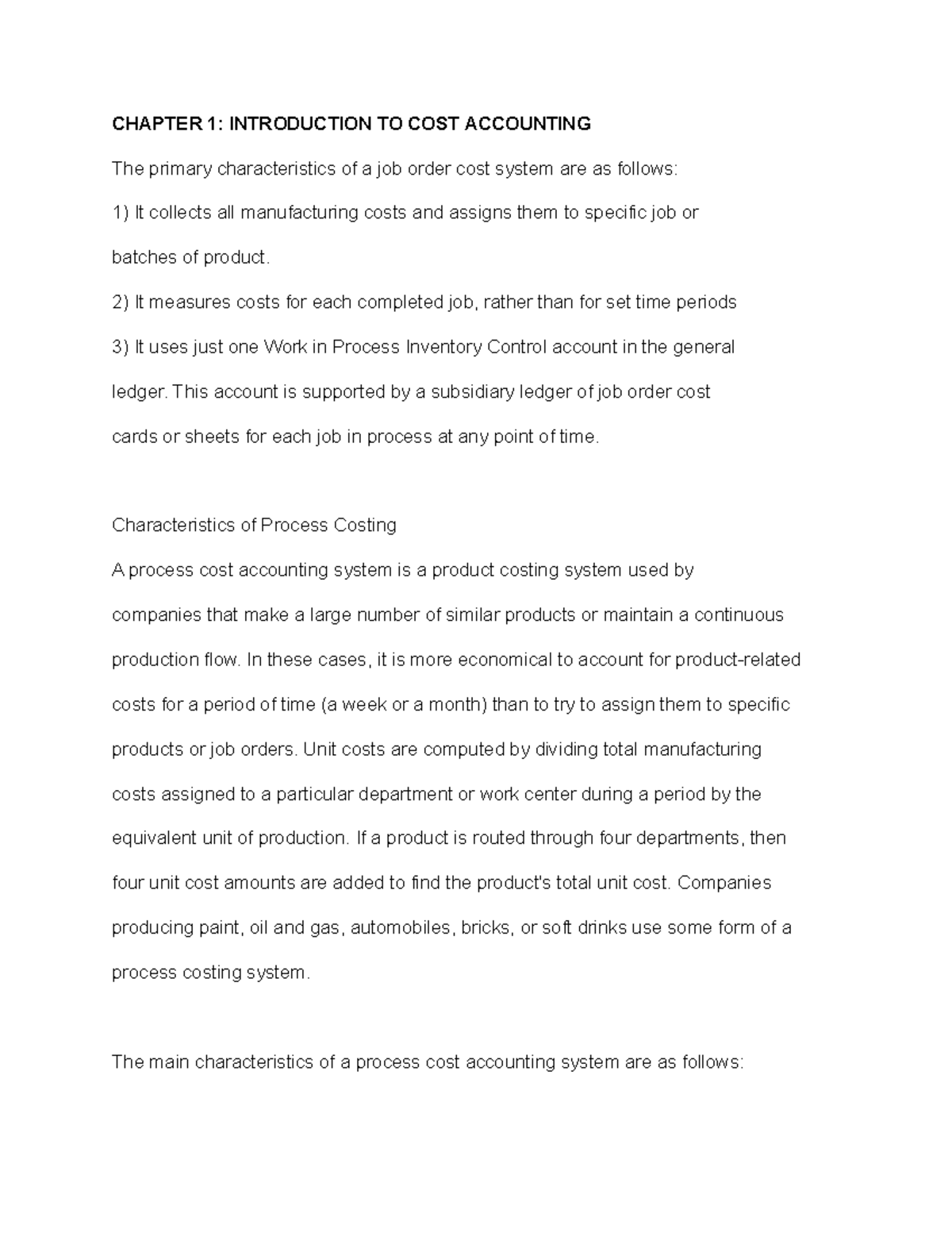 CH1 Introduction TO COST Accounting PART 5 - CHAPTER 1: INTRODUCTION TO ...