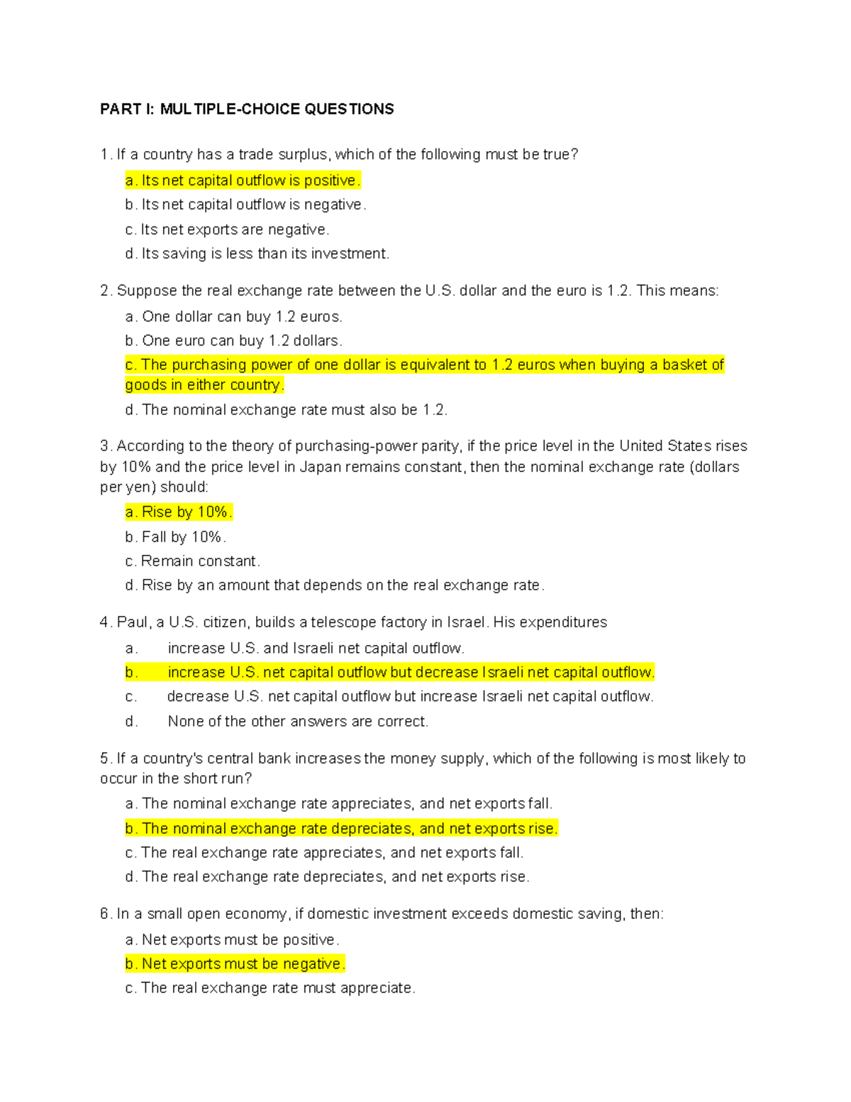 Macroeconomics Exam Questions (Course Code: ECON 101) - Studocu