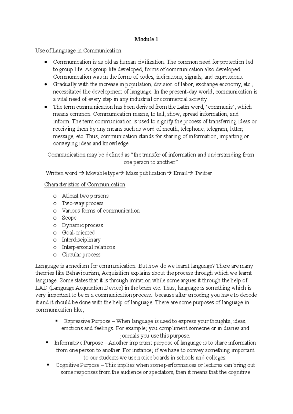 PC Module 1 - Notes on Engineering Professional Communication - Studocu
