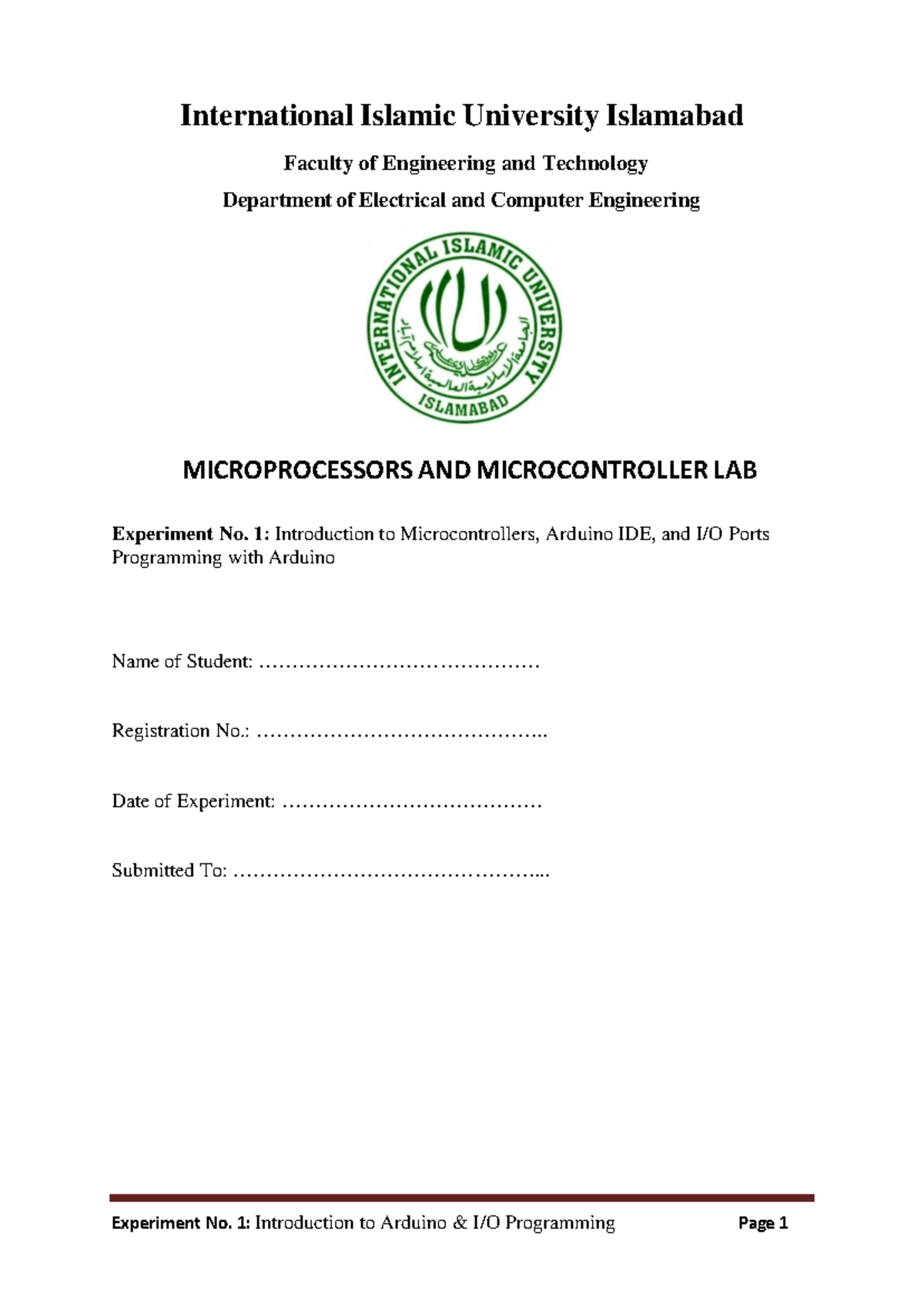 Lab 1-MPMC - Lab 1 of microprocessor and microcontroller ...