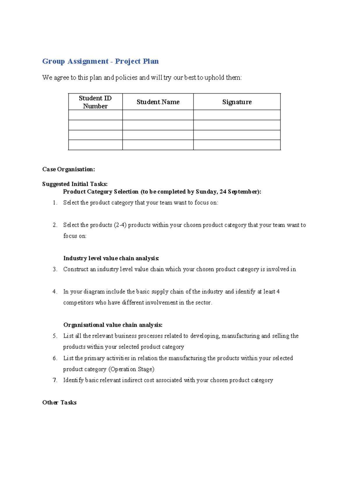 CMS Group Assignment: Project Plan for Product Category Selection - Studocu