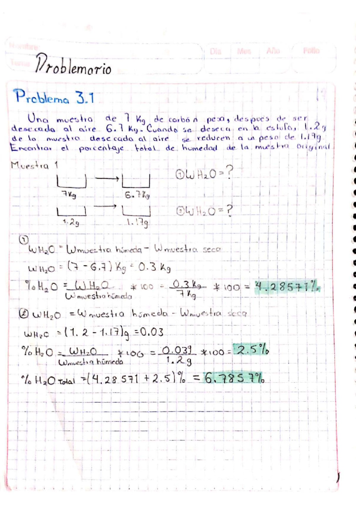 Problemario 1: Análisis de Humedad y Combustión en Gases - Studocu