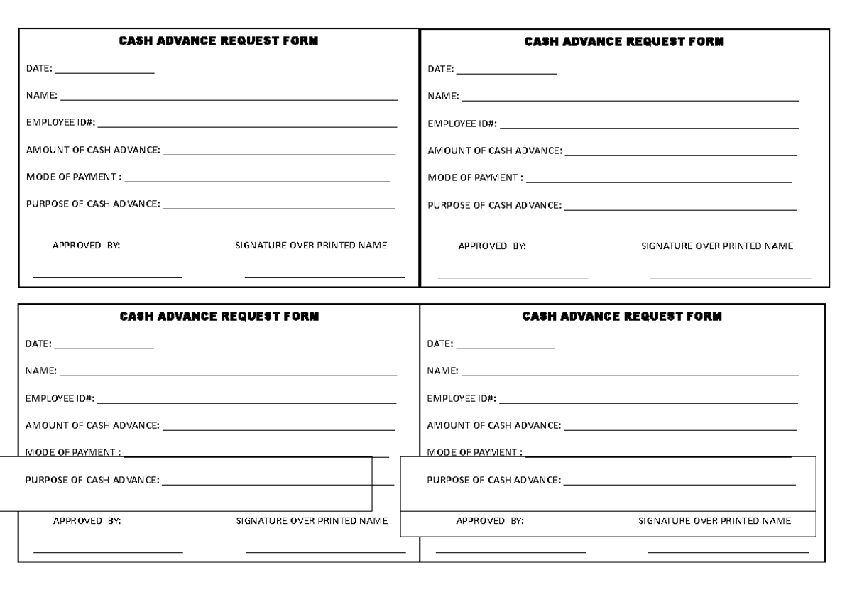 CASH Advance FORM - RESEARCH - CASH ADVANCE REQUEST FORM DATE ...