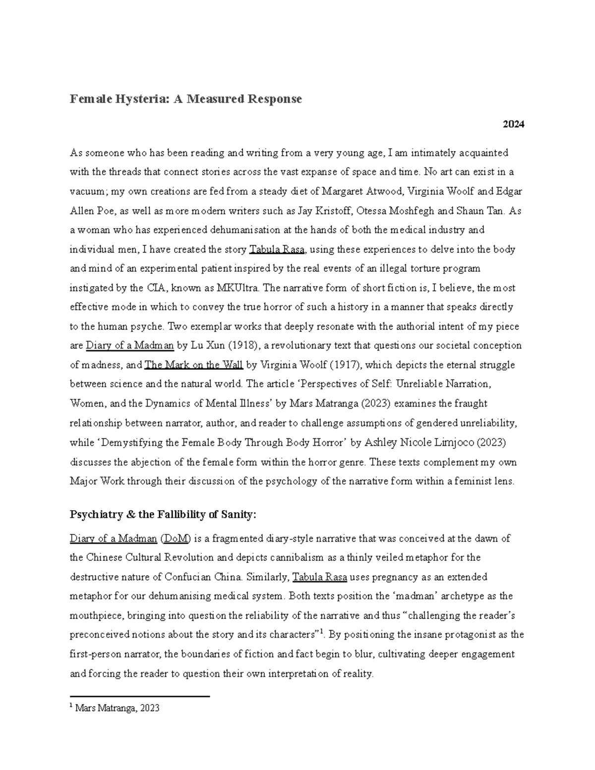 English Extension 2 HSC Major Work & Reflection Statement Guide - Studocu