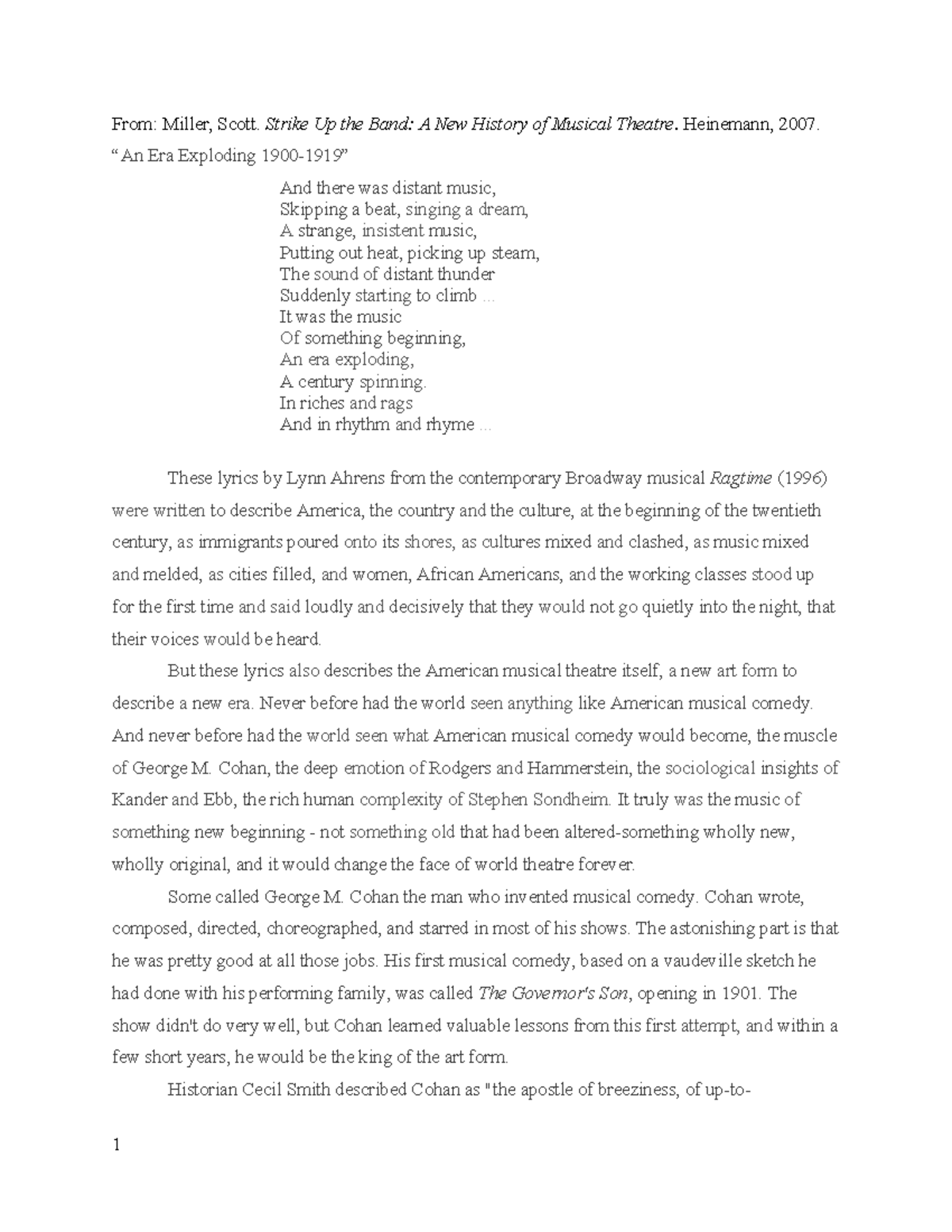 MUS 101: An Era Exploding - The Evolution of American Musical Theatre ...
