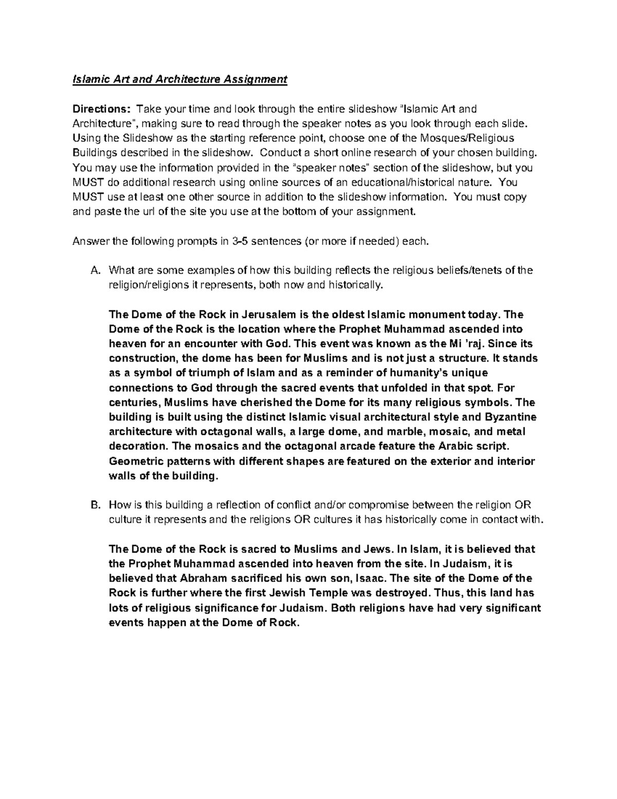 Islamic Art and Architecture Assignment (2) - Islamic Art and ...