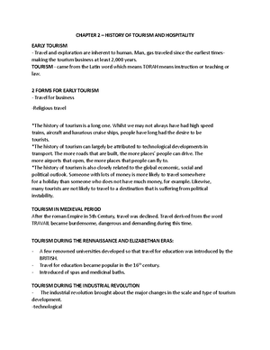 UNIT 2 THE History OF Tourism AND Hospitality - UNIT 2 THE HISTORY OF ...