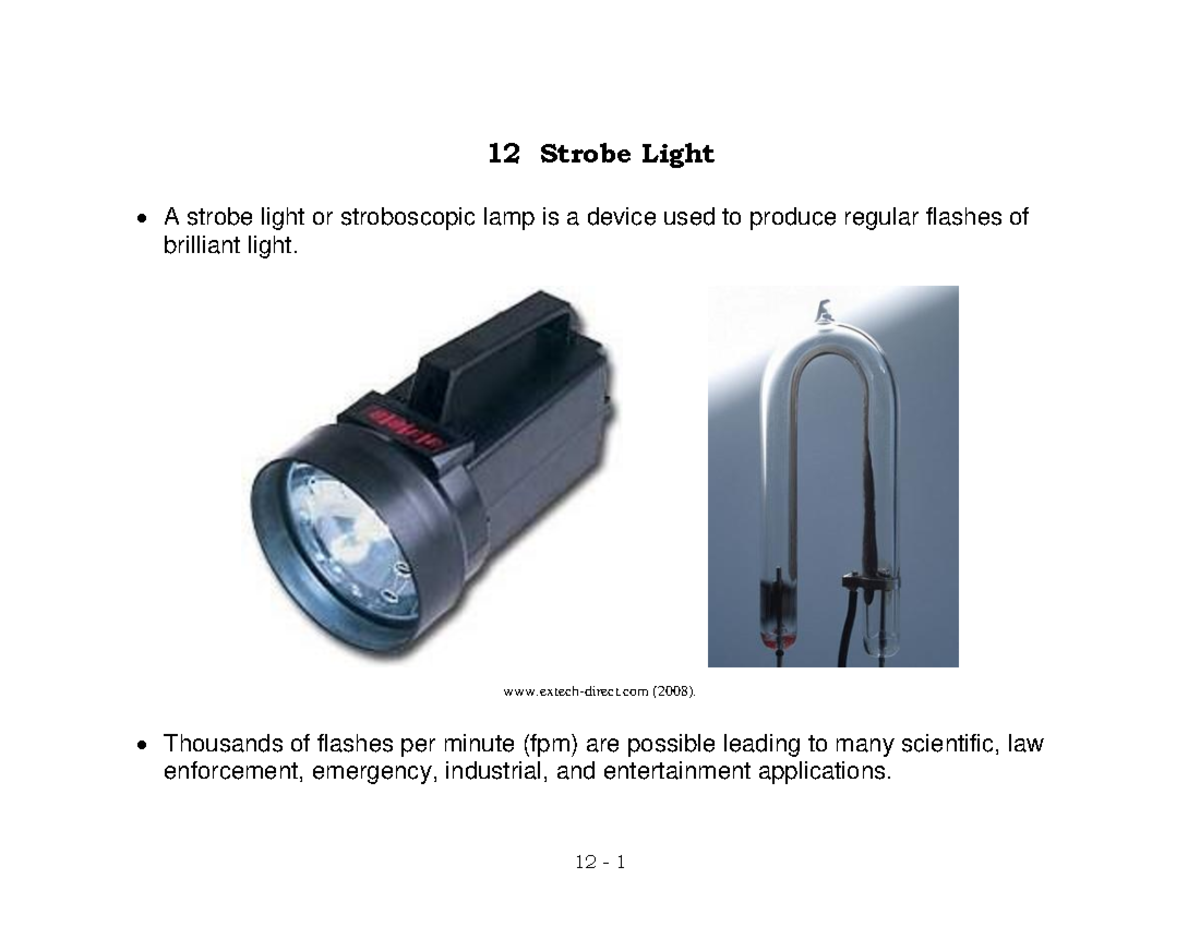 Strobe Light: Applications and Historical Development in Science - 12 ...