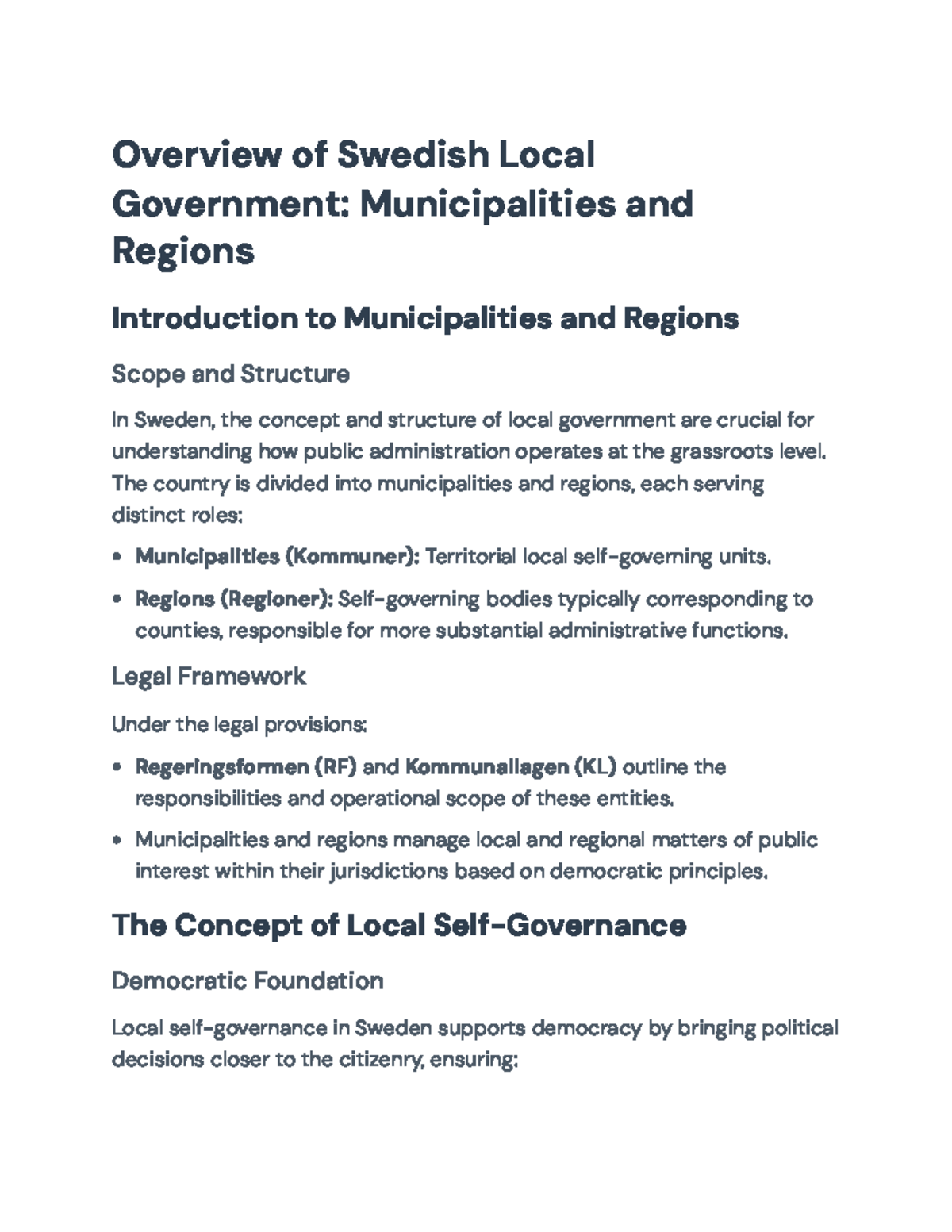 Swedish Local Government Overview: Municipalities and Regions Explained ...
