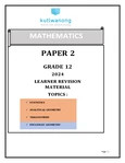 Grade 12 Mathematics Paper 2 Revision Material (2024 Edition) - Studocu