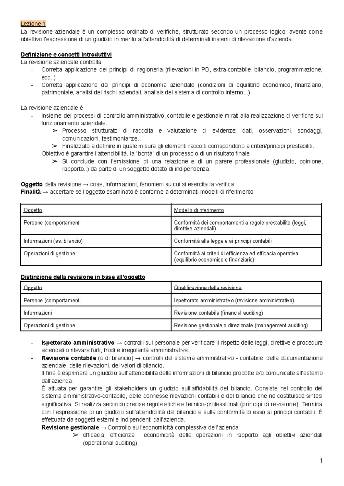 Revisione removed - Appunti presi a lezione integrati con le slide ...