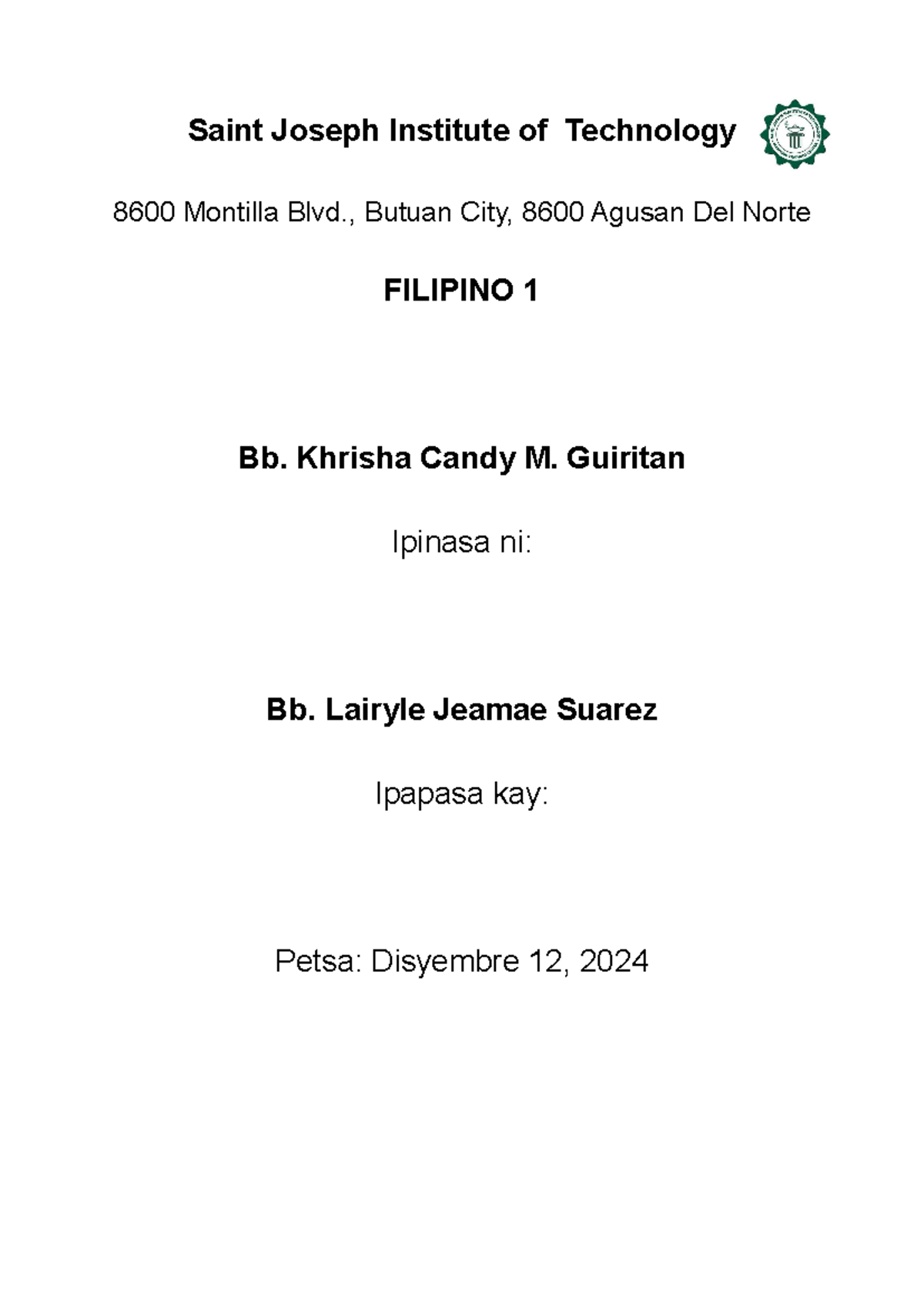 FIL 1 Concept Paper: Ang Wikang Filipino sa Akademya at mga Hamon - Studocu
