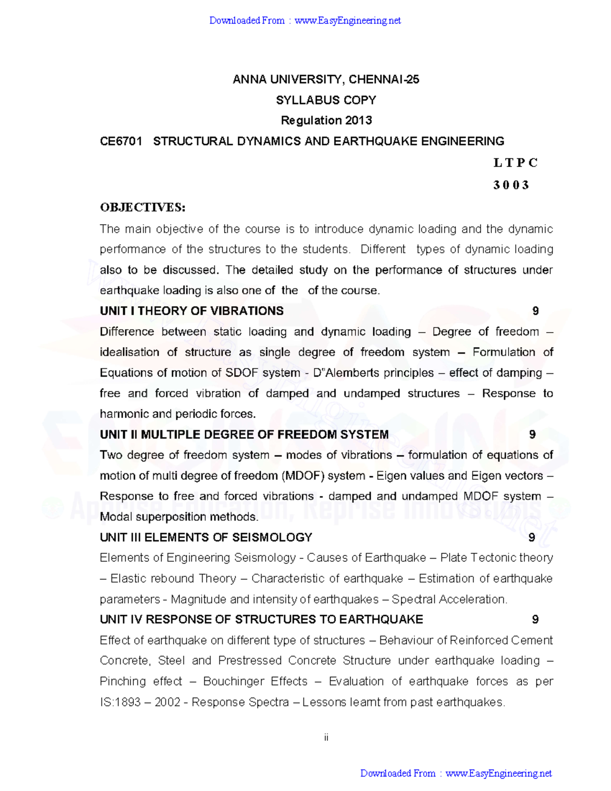 Structural Dynamics & Earthquake Engg. Notes for Study - Studocu