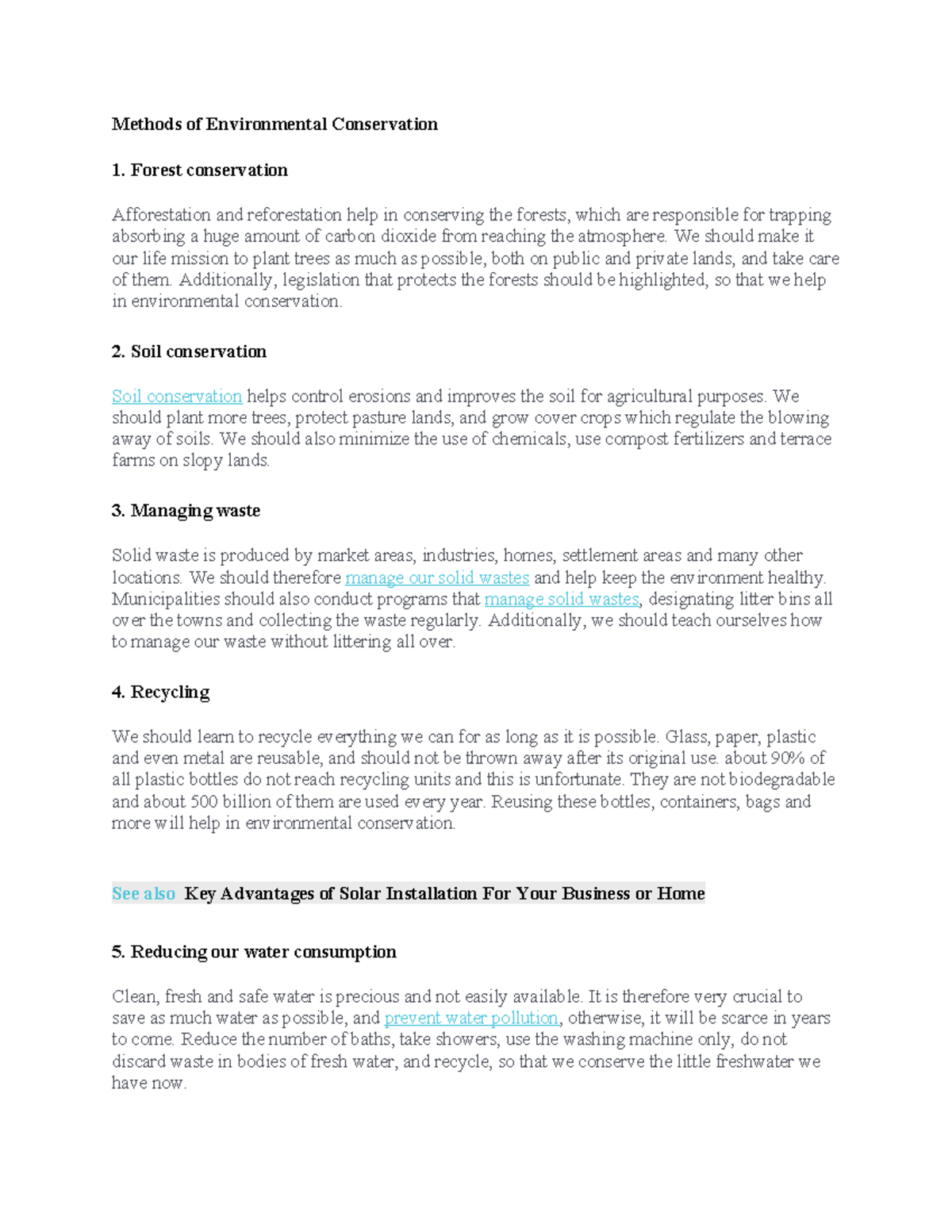 Effective Methods for Environmental Conservation Strategies - Studocu