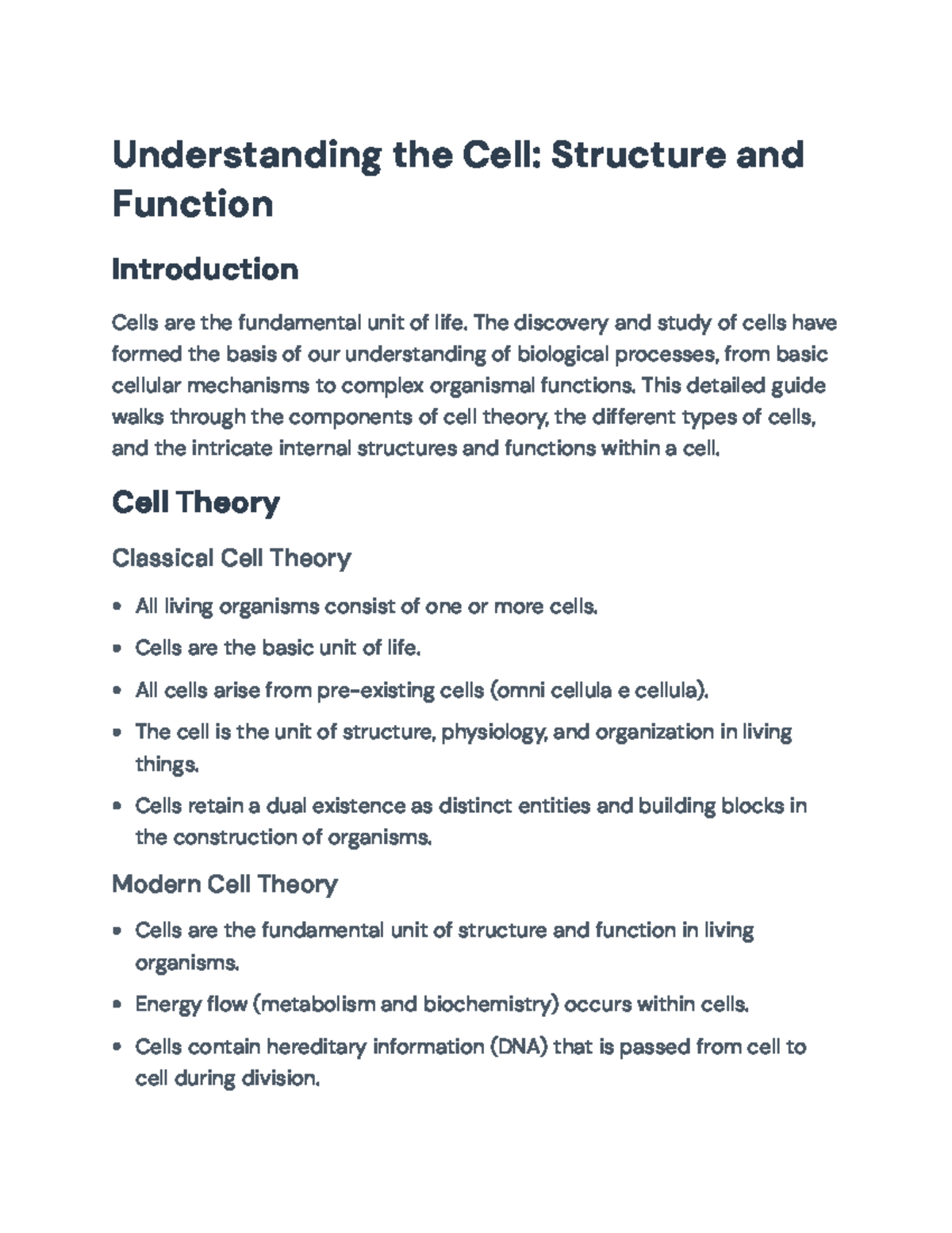 Understanding Cell Structure and Function: A Detailed Guide ...