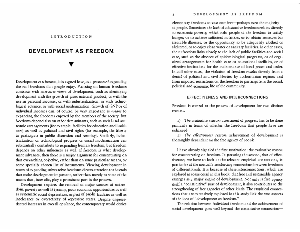 Development as Freedom: Enhancing Human Capabilities and Rights ...