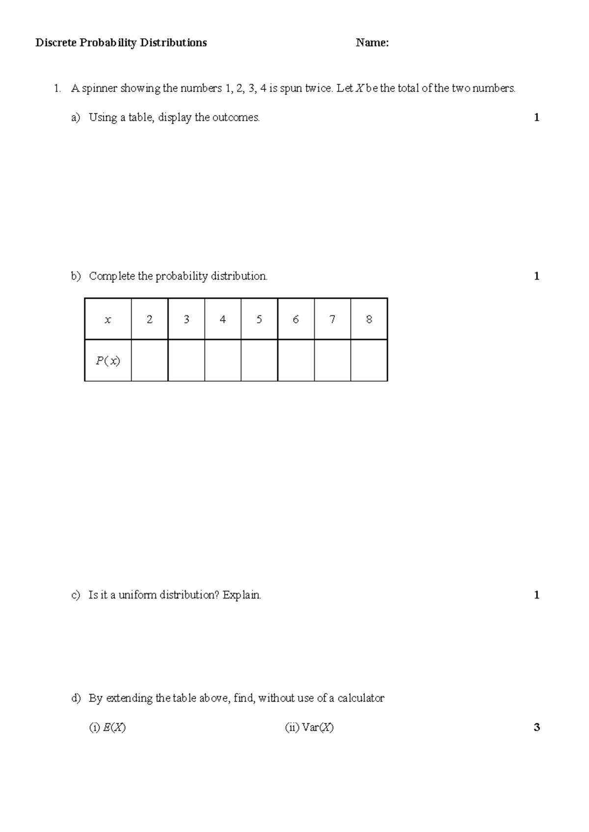 6a Discrete Probability Distributions Quiz Analysis and Solutions - Studocu