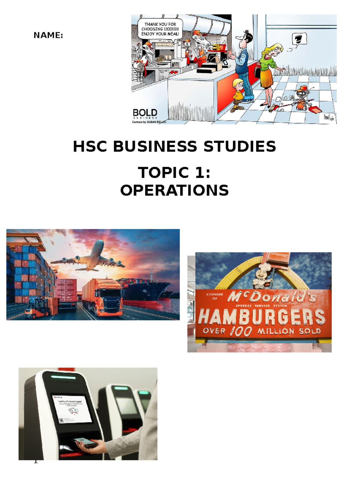 HSC Business Studies: Topic 1 - Operations Management Strategies - Studocu