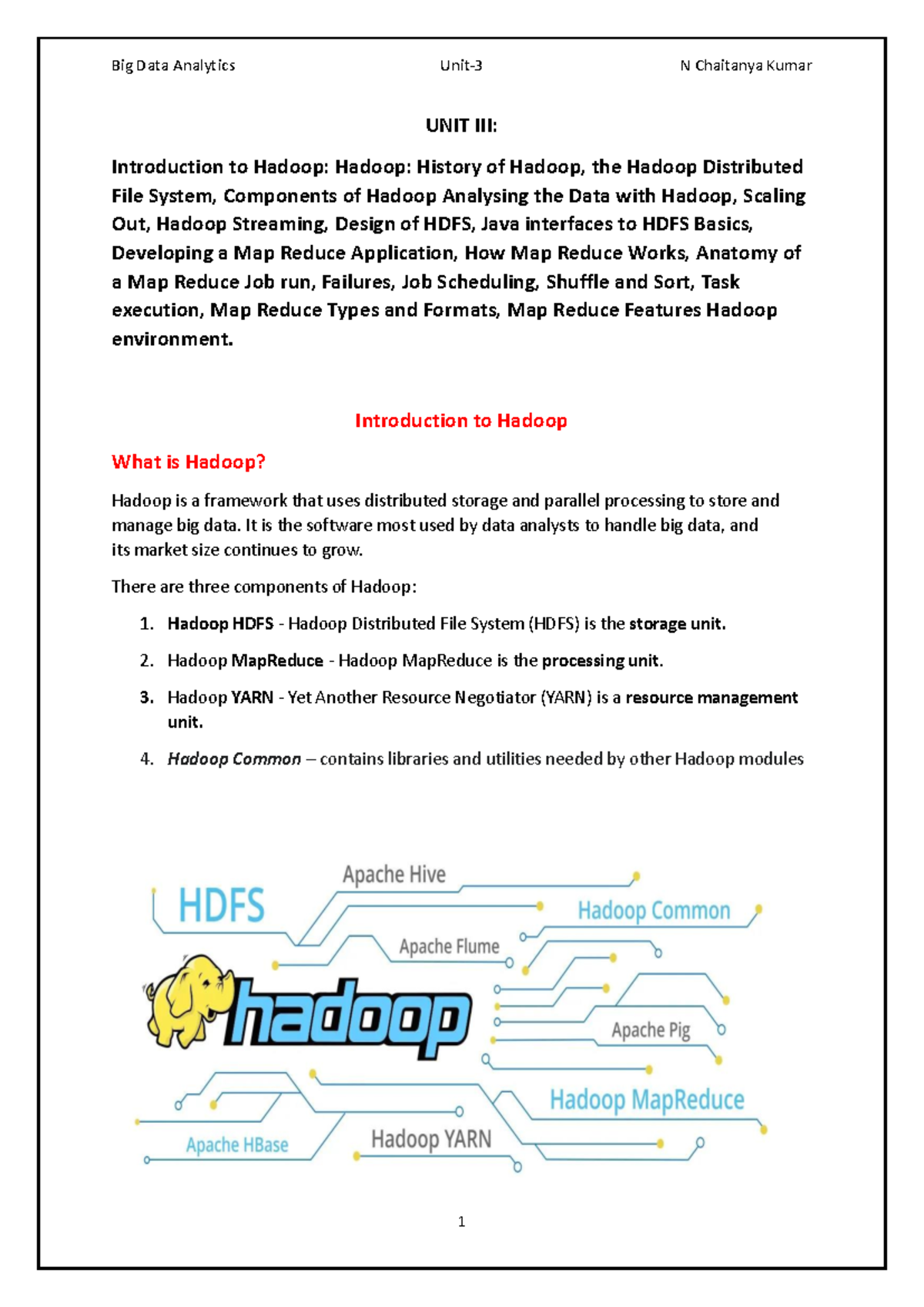 BDA UNIT-3: Comprehensive Guide to Hadoop and MapReduce - Studocu